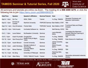 TAMIDS Fall 2020 Seminar & Tutorial Series – TAMIDS
